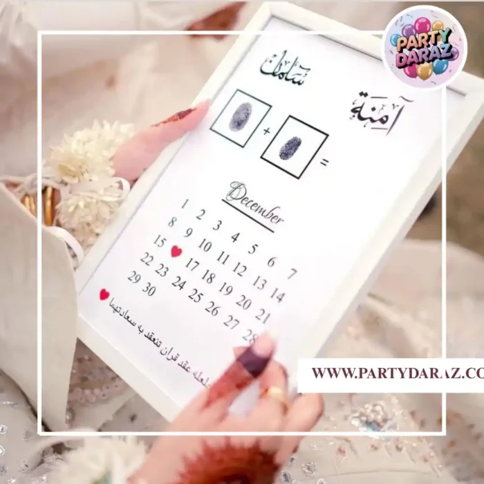 Customized Nikah Frame with Thumb Impressions - Party Daraz